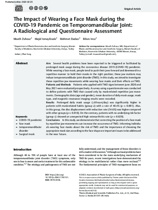 (PDF) The Impact of Wearing a Face Mask during the COVID-19 Pandemic on ...