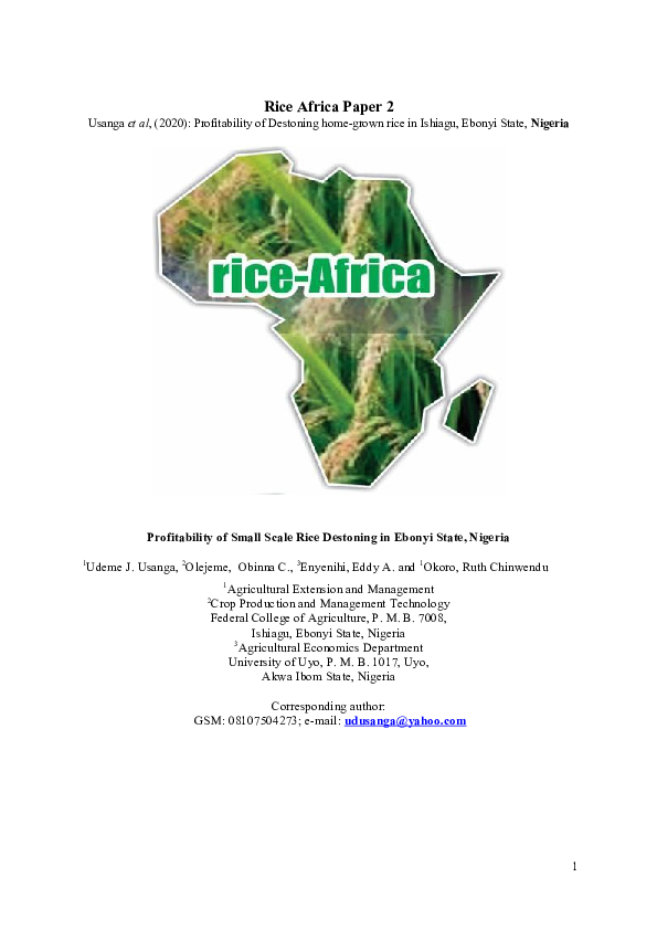 (DOC) Rice Africa Paper 2