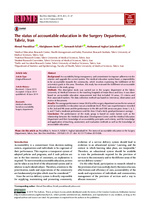 (PDF) The status of accountable education in the Surgery Department ...