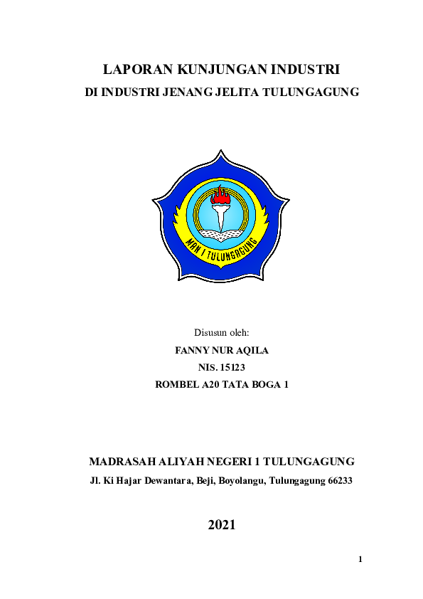 (PDF) CONTOH LAPORAN KUNJUNGAN INDUSTRI 1