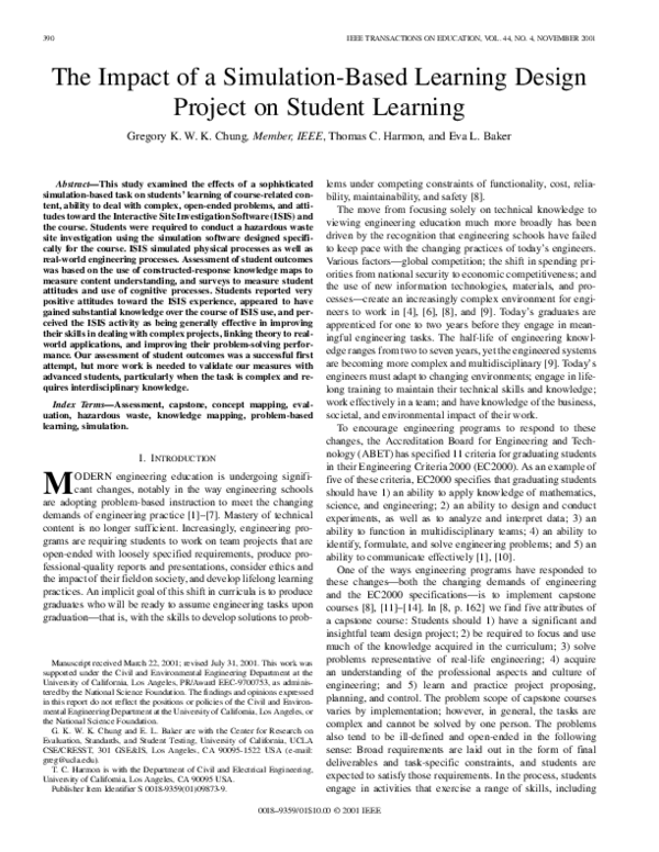 (PDF) The impact of a simulation-based learning design project on ...