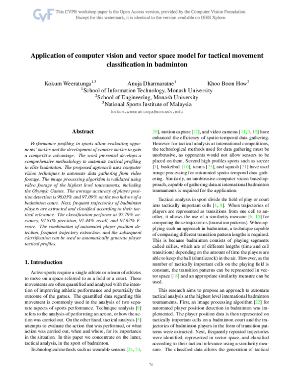 (PDF) Application of Computer Vision and Vector Space Model for ...