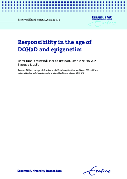 (PDF) Responsibility in the age of DOHaD and epigenetics