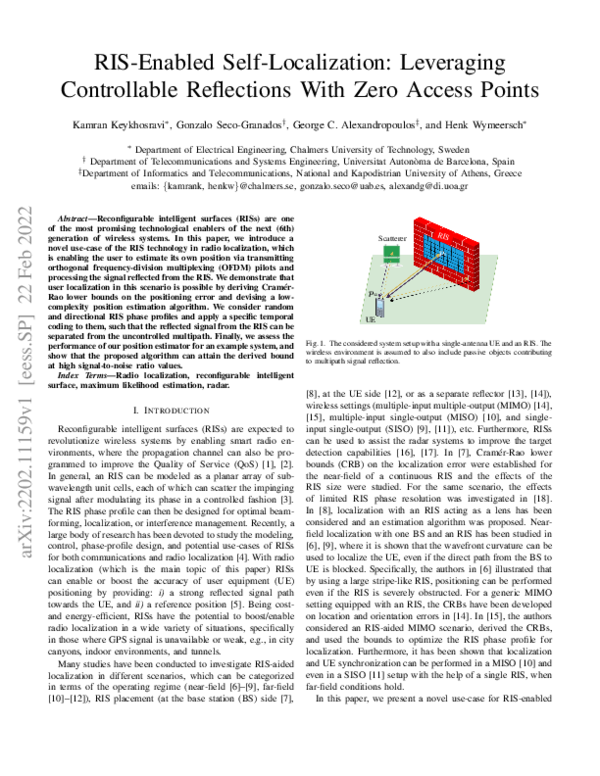 (PDF) RIS-Enabled Self-Localization: Leveraging Controllable ...