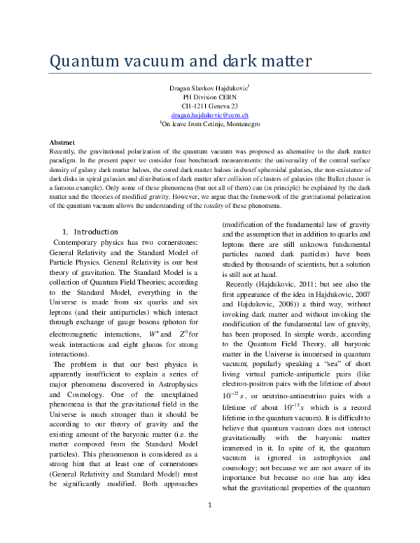 (PDF) Quantum vacuum and dark matter
