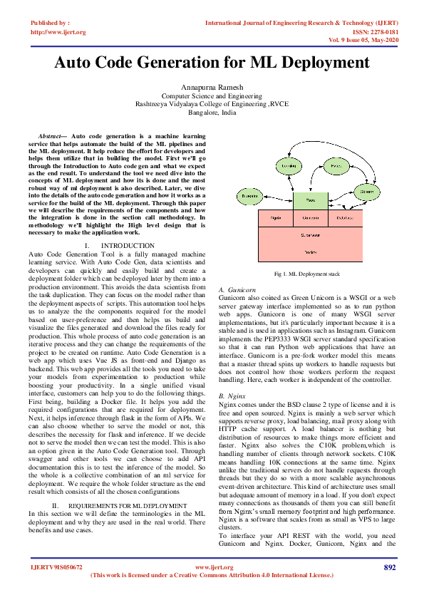 (PDF) Auto Code Generation for ML Deployment