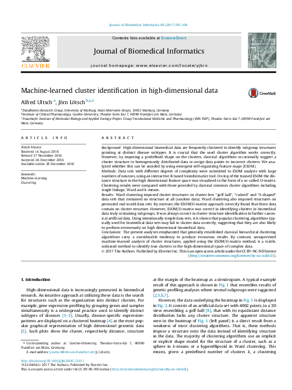 (PDF) Machine-learned cluster identification in high-dimensional data