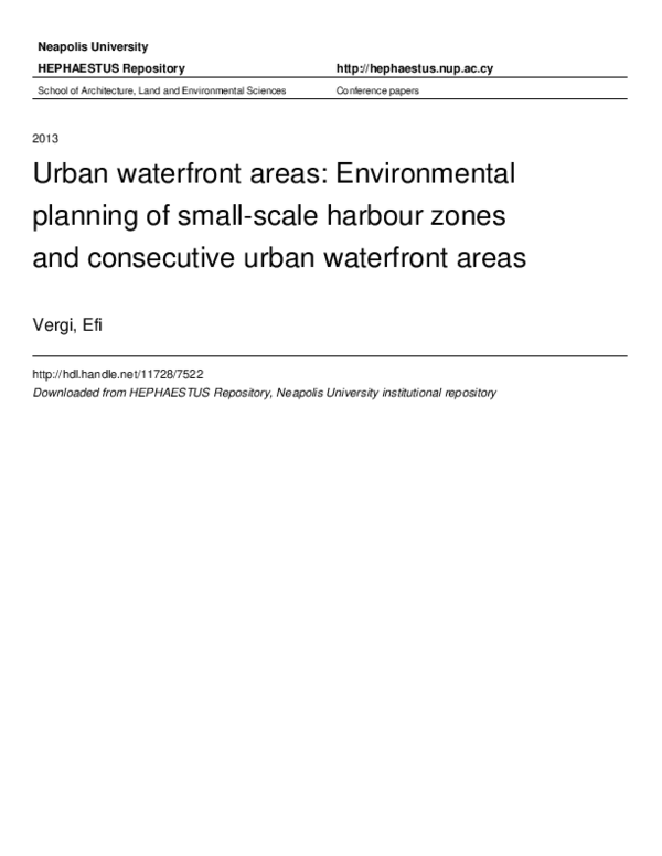 (PDF) Urban waterfront areas: Environmental planning of small-scale ...