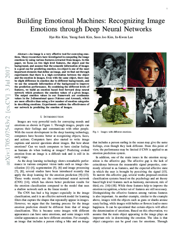 (PDF) Building Emotional Machines: Recognizing Image Emotions Through ...