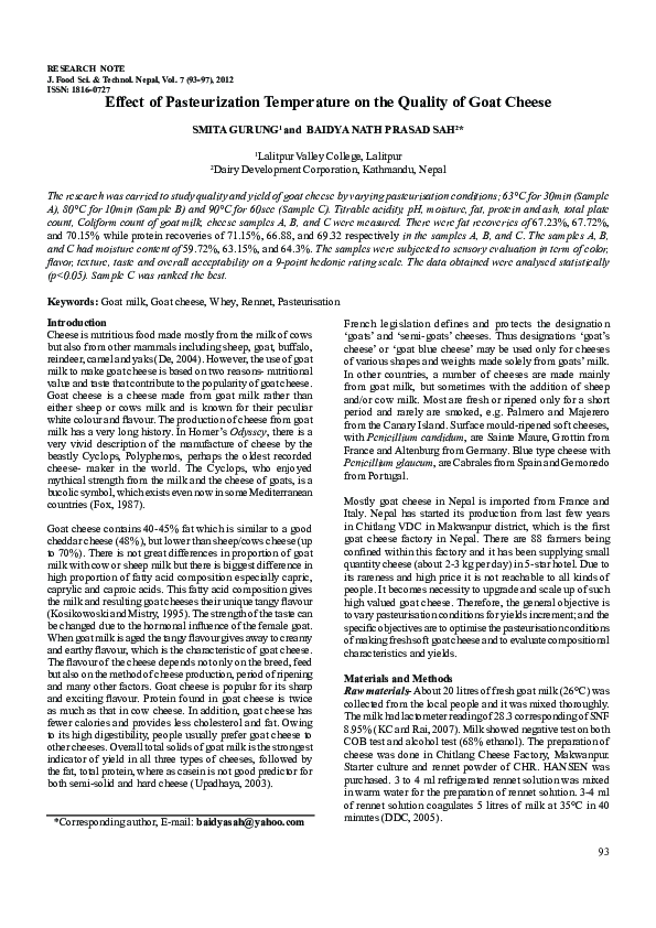 (PDF) Effect of pasteurization temperature on quality of aonla juice during storage