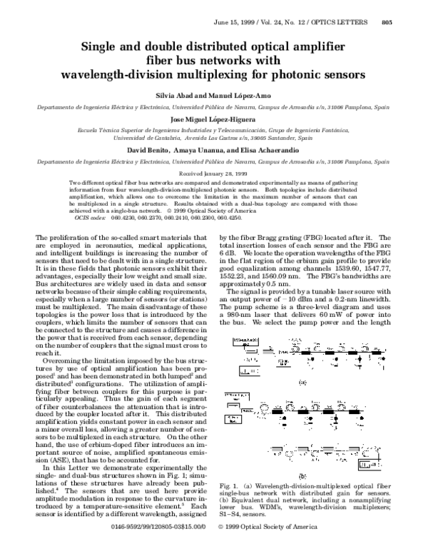 (PDF) Single and double distributed optical amplifier fiber bus ...