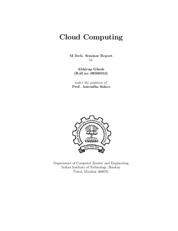 (PDF) Cloud computing final report
