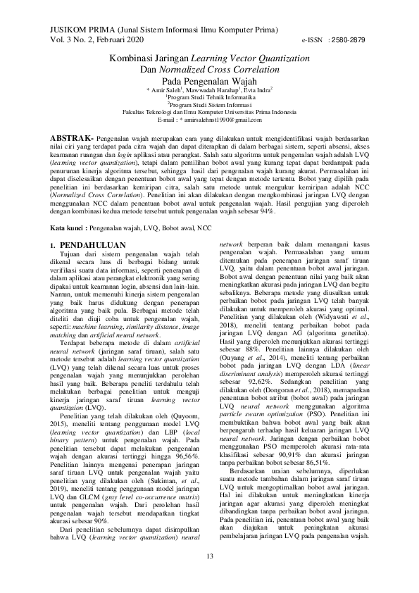 (PDF) Kombinasi Jaringan Learning Vector Quantization Dan Normalized ...
