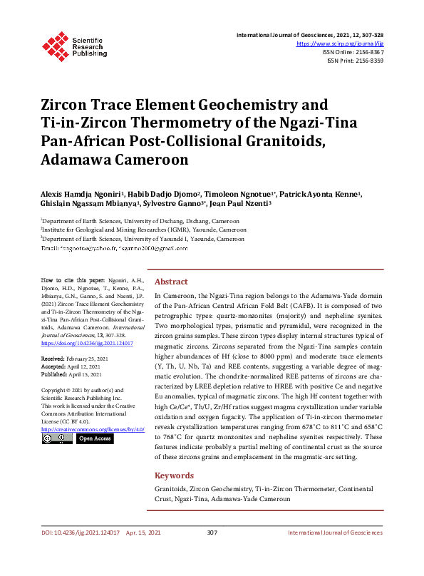 (PDF) Zircon Trace Element Geochemistry and Ti-in-Zircon Thermometry of ...