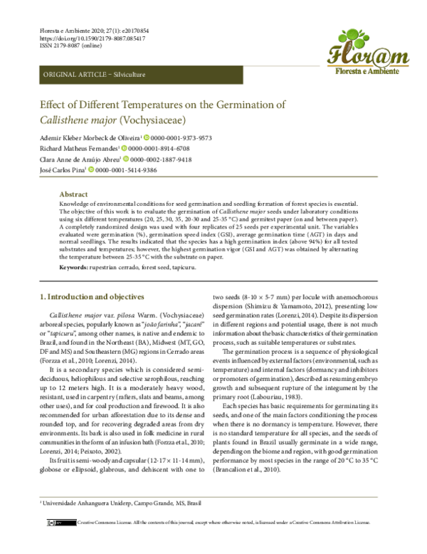 (PDF) Effect of Different Temperatures on the Germination of ...