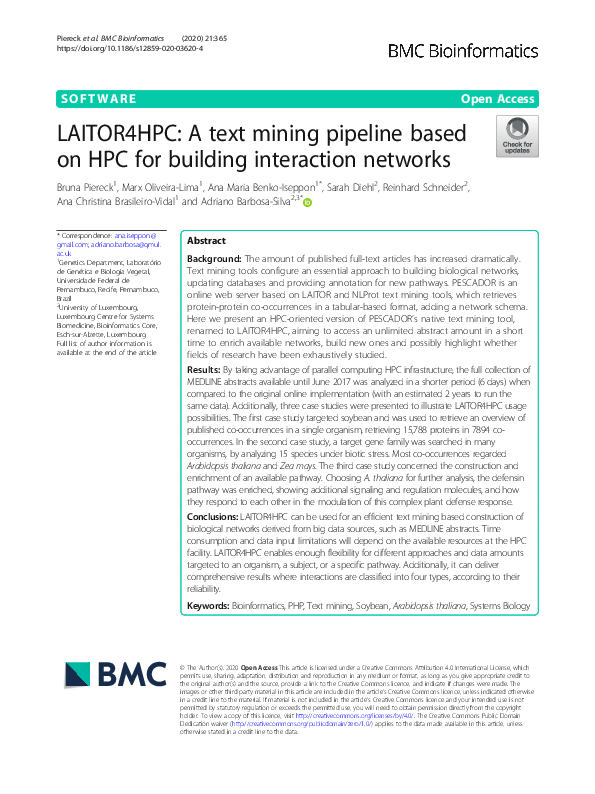 (PDF) LAITOR4HPC: A text mining pipeline based on HPC for building ...