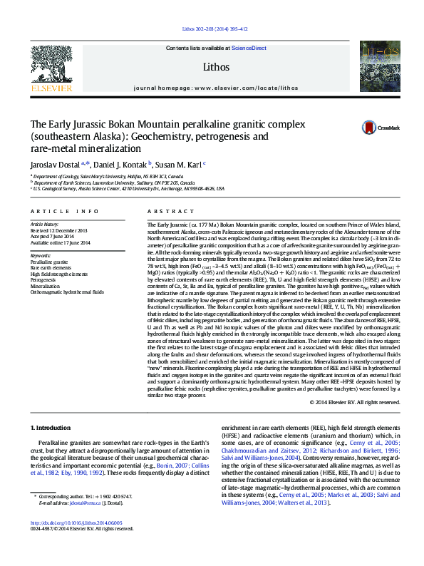 (PDF) The Early Jurassic Bokan Mountain peralkaline granitic complex ...