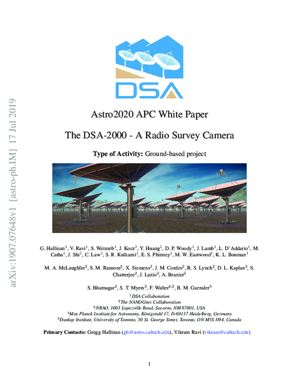 (PDF) The DSA-2000 - A Radio Survey Camera