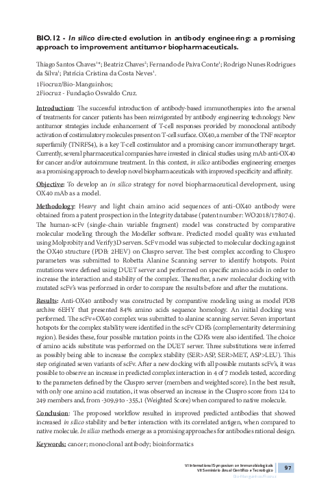 (PDF) In silico directed evolution in antibody engineering: a promising ...