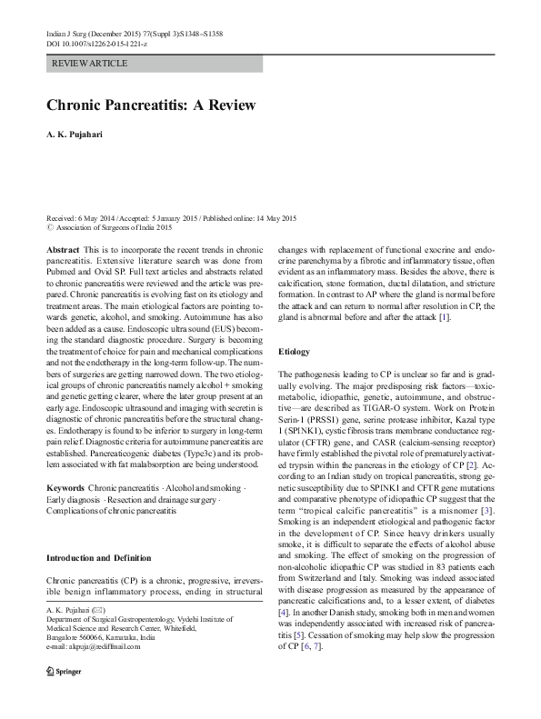 (PDF) Chronic Pancreatitis: A Review