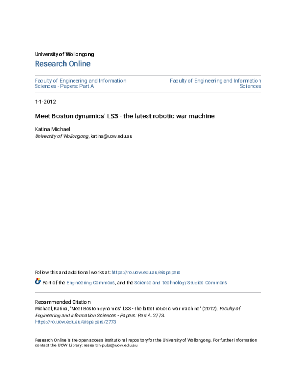 (PDF) Meet Boston dynamics' LS3 - the latest robotic war machine