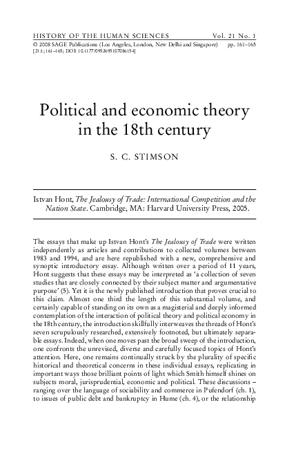 (PDF) Political and Economic Theory in the 18th century: Istvan Hont ...