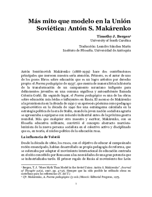 (PDF) Timothy J. Bergen. (2022). Más mito que modelo en la Unión ...