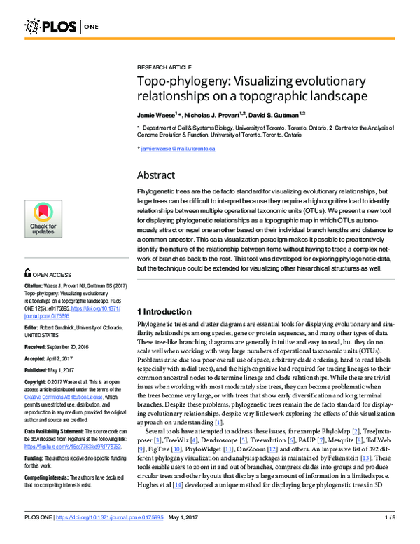 (PDF) Topo-phylogeny: Visualizing evolutionary relationships on a ...