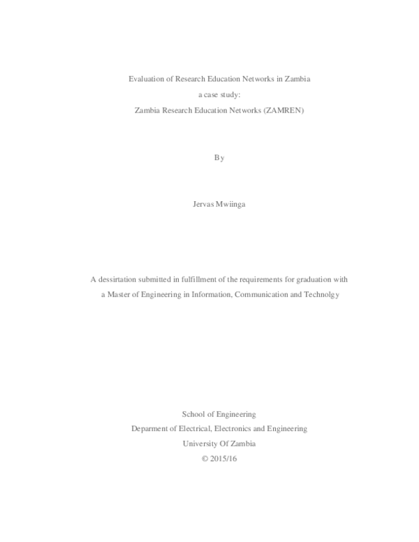 (PDF) Evaluation of research education networks in Zambia a case study ...