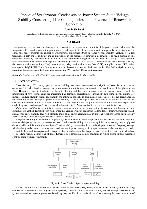 (PDF) Impact of Synchronous Condensers on Power System Static Voltage ...