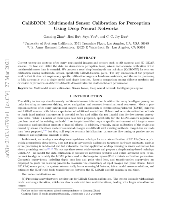 (PDF) CalibDNN: multimodal sensor calibration for perception using deep ...