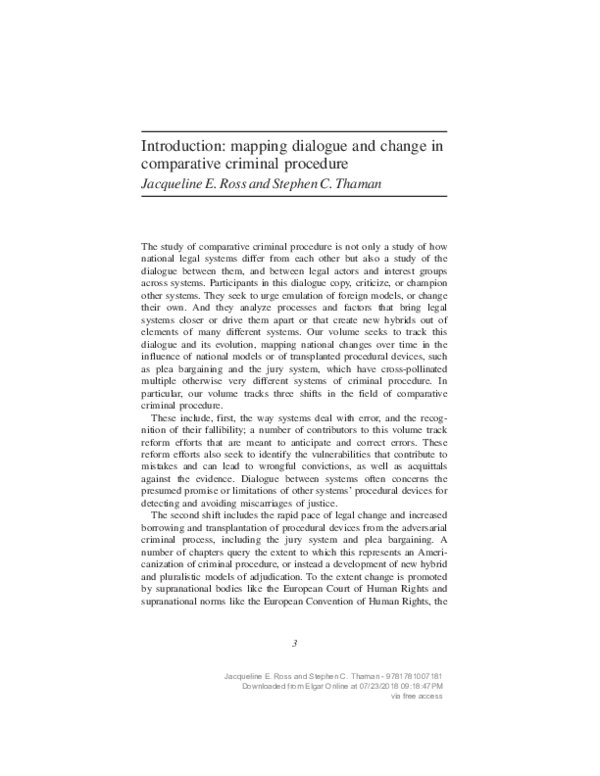 (PDF) Introduction: mapping dialogue and change in comparative criminal ...