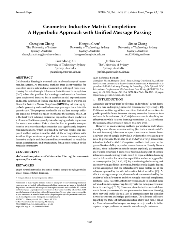 (PDF) Geometric Inductive Matrix Completion