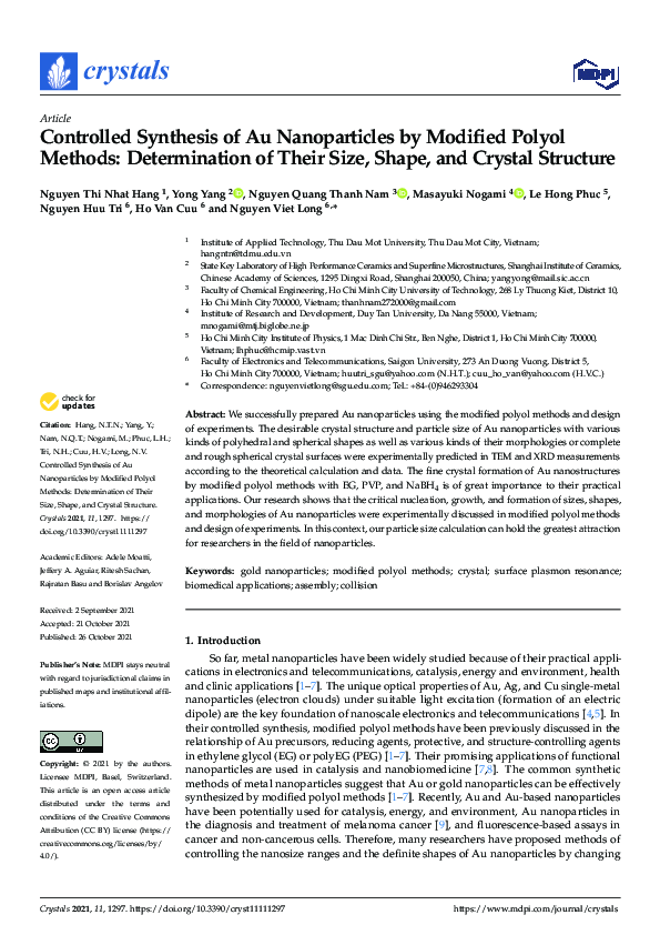 (PDF) Synthesis and Characterization of Au Nanoparticles