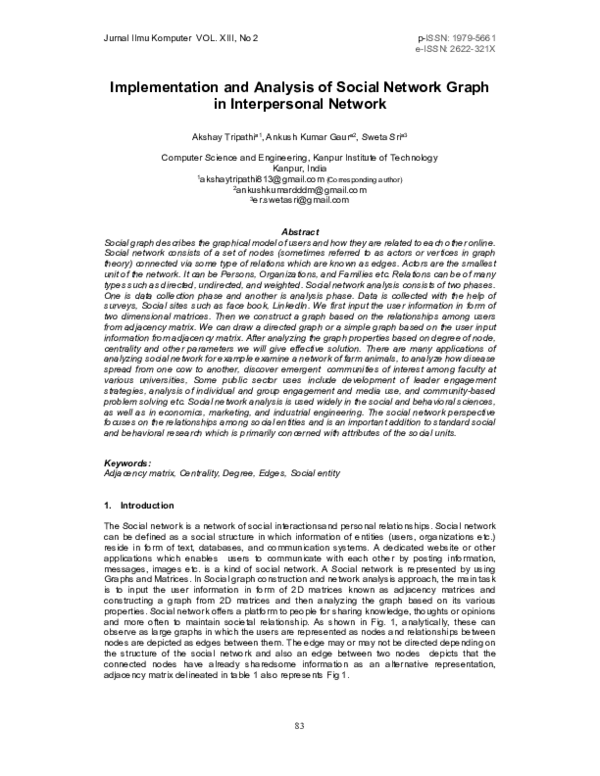(PDF) Implementation and Analysis of Social Network Graph in ...