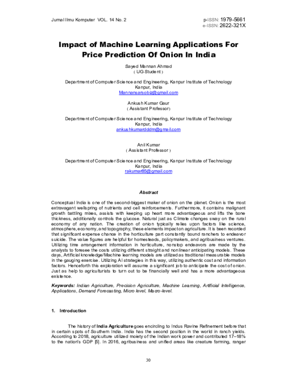 (PDF) Impact of Machine Learning Applications For Price Prediction Of ...