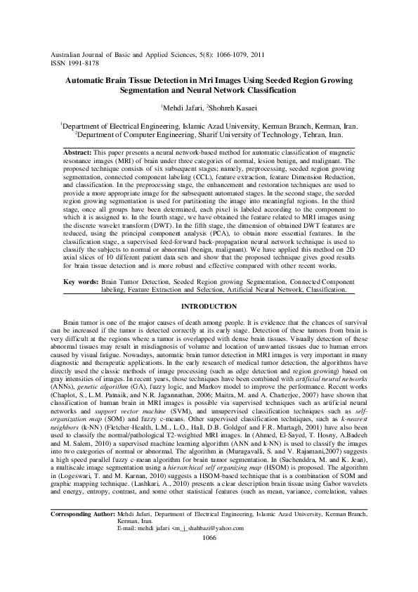 (PDF) Automatic Brain Tissue Detection in Mri Images Using Seeded Region Growing Segmentation ...
