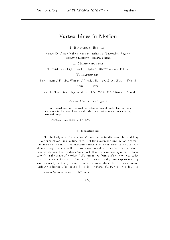 (PDF) Vortex Lines in Motion