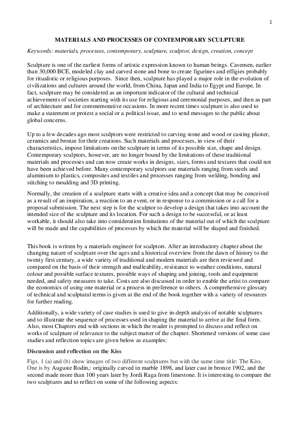 (PDF) Materials and Processes of Contemporary Sculpture