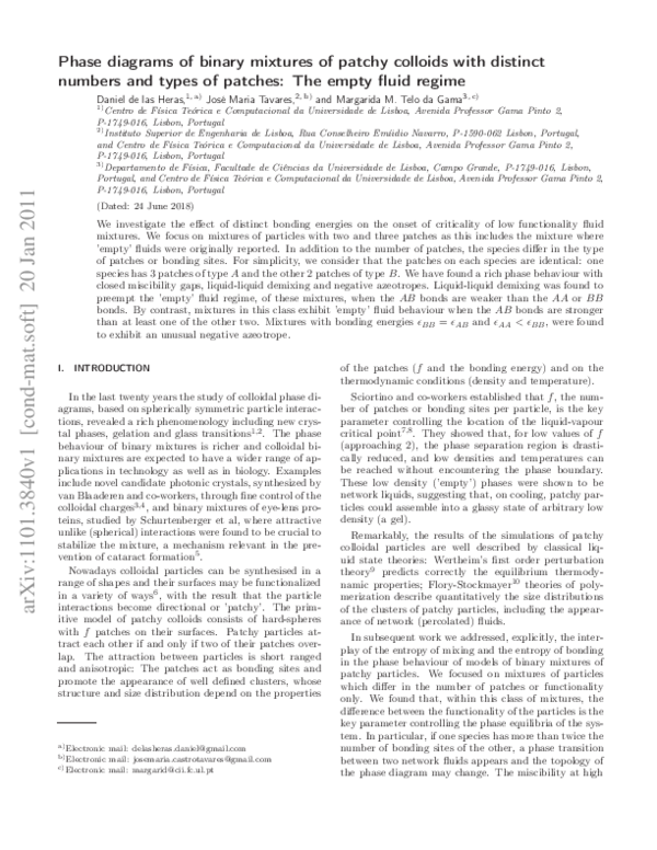 (PDF) Phase diagrams of binary mixtures of patchy colloids with distinct numbers and types of ...