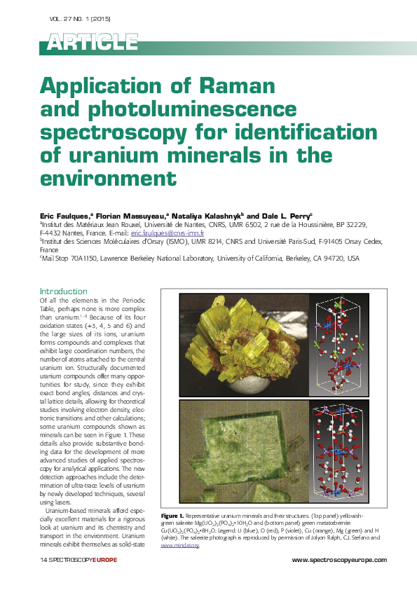 (PDF) Application of Raman and photoluminescence spectroscopy for ...