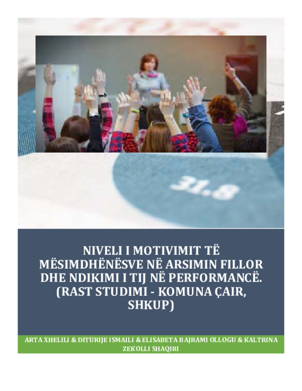 (PDF) NIVELI I MOTIVIMIT TË MËSIMDHËNËSVE NË ARSIMIN FILLOR DHE NDIKIMI ...