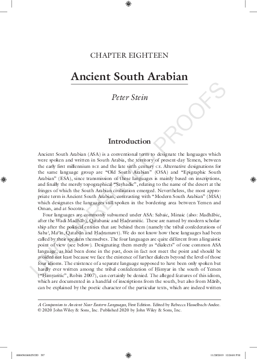 (PDF) Ancient South Arabian