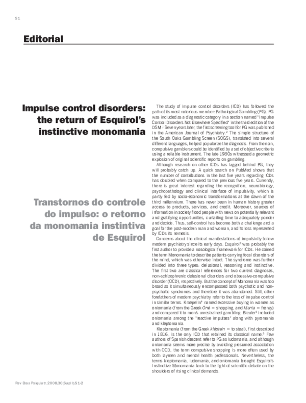 (PDF) Impulse Control Disorders