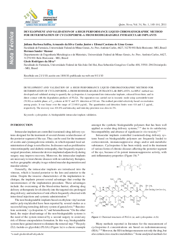 (PDF) Development and Validation of a High Performance Liquid Chromatographic Method for ...