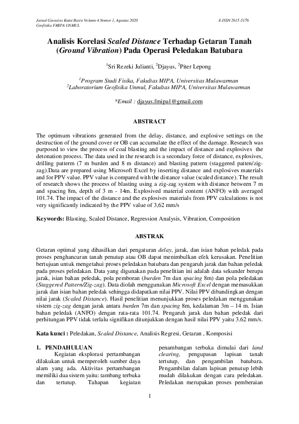 (PDF) Analysis of Scale Distance Correlation to Soil Vibration in Coal ...