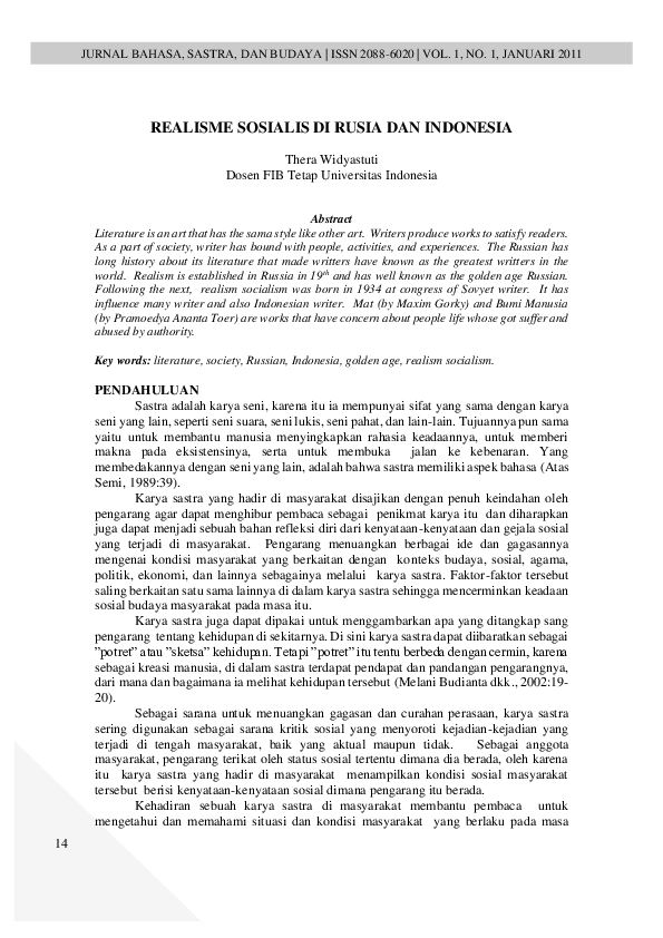 (PDF) Realisme Sosialis DI Rusia Dan Indonesia