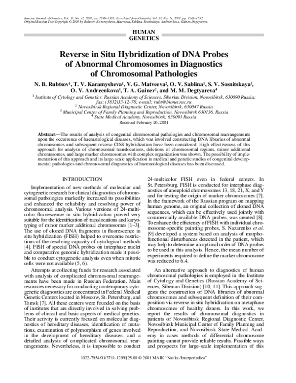 (PDF) Reverse in Situ Hybridization of DNA Probes of Abnormal ...