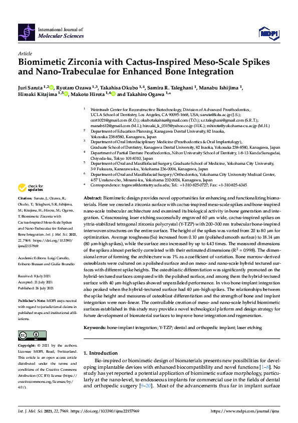(PDF) Biomimetic Zirconia with Cactus-Inspired Meso-Scale Spikes and ...
