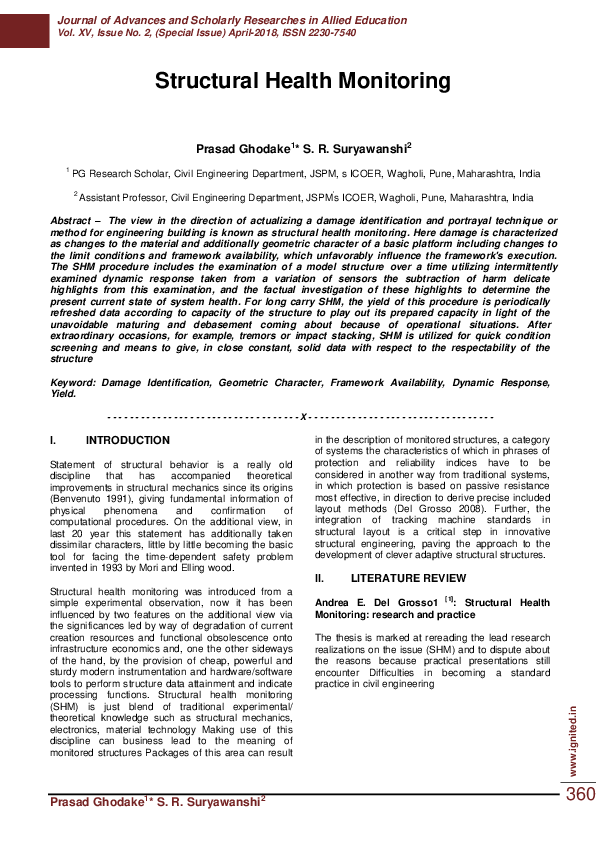 (PDF) Structural Health Monitoring